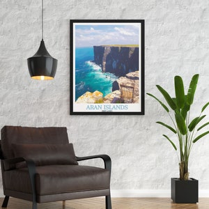 Aran Islands Travel Poster - Inishmaan Cliffs Artwork - Inishmaan ...