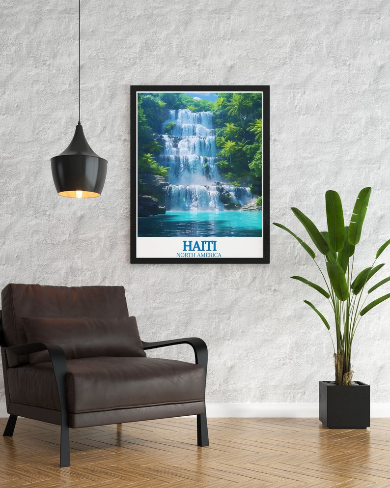 Colorful Haiti Art Print - Haiti Bassin Bleu Travel Print - Haiti ...