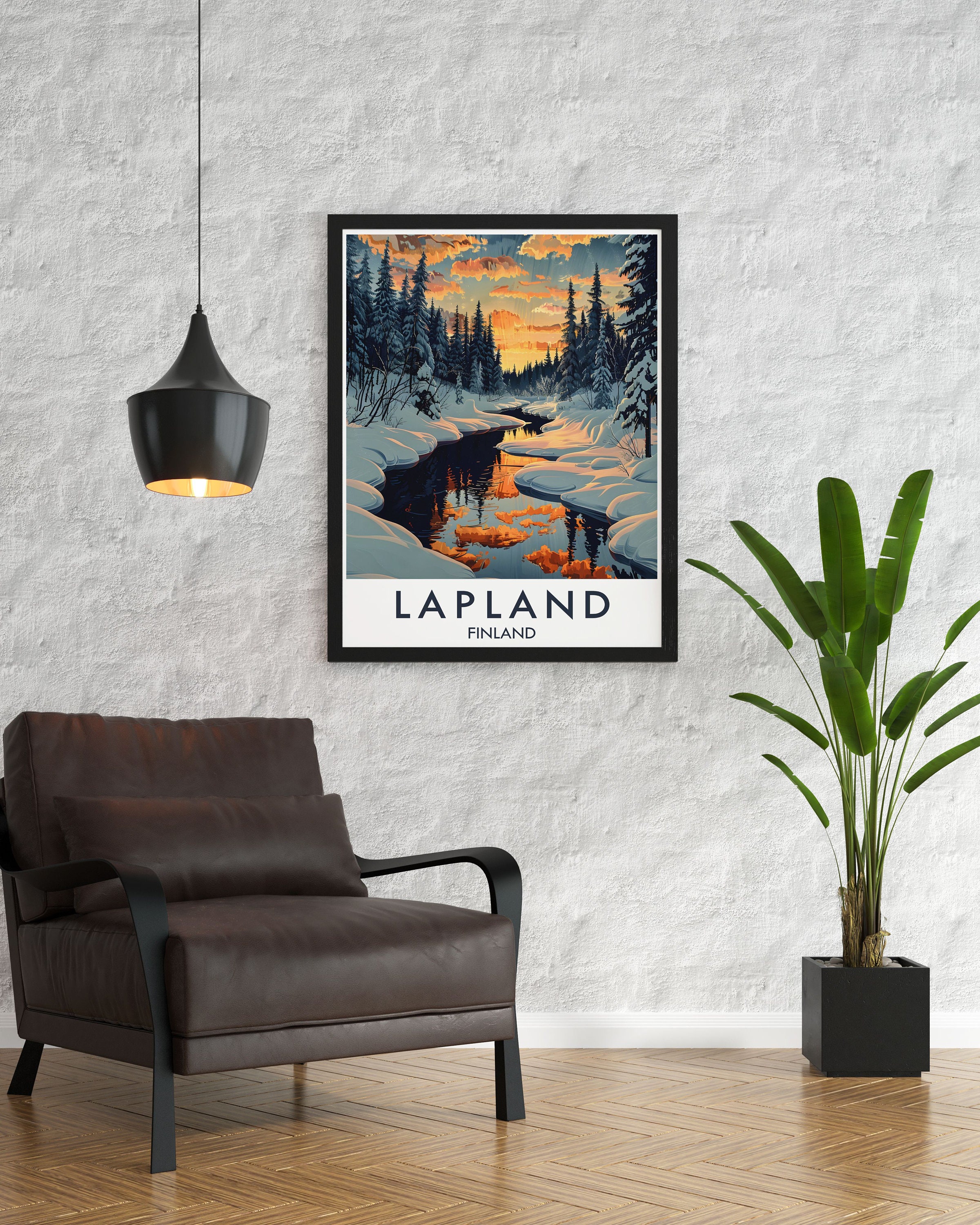 Lapland Poster Ruka Finland Travel Print Arctic Wilderness Decor Ruka ...