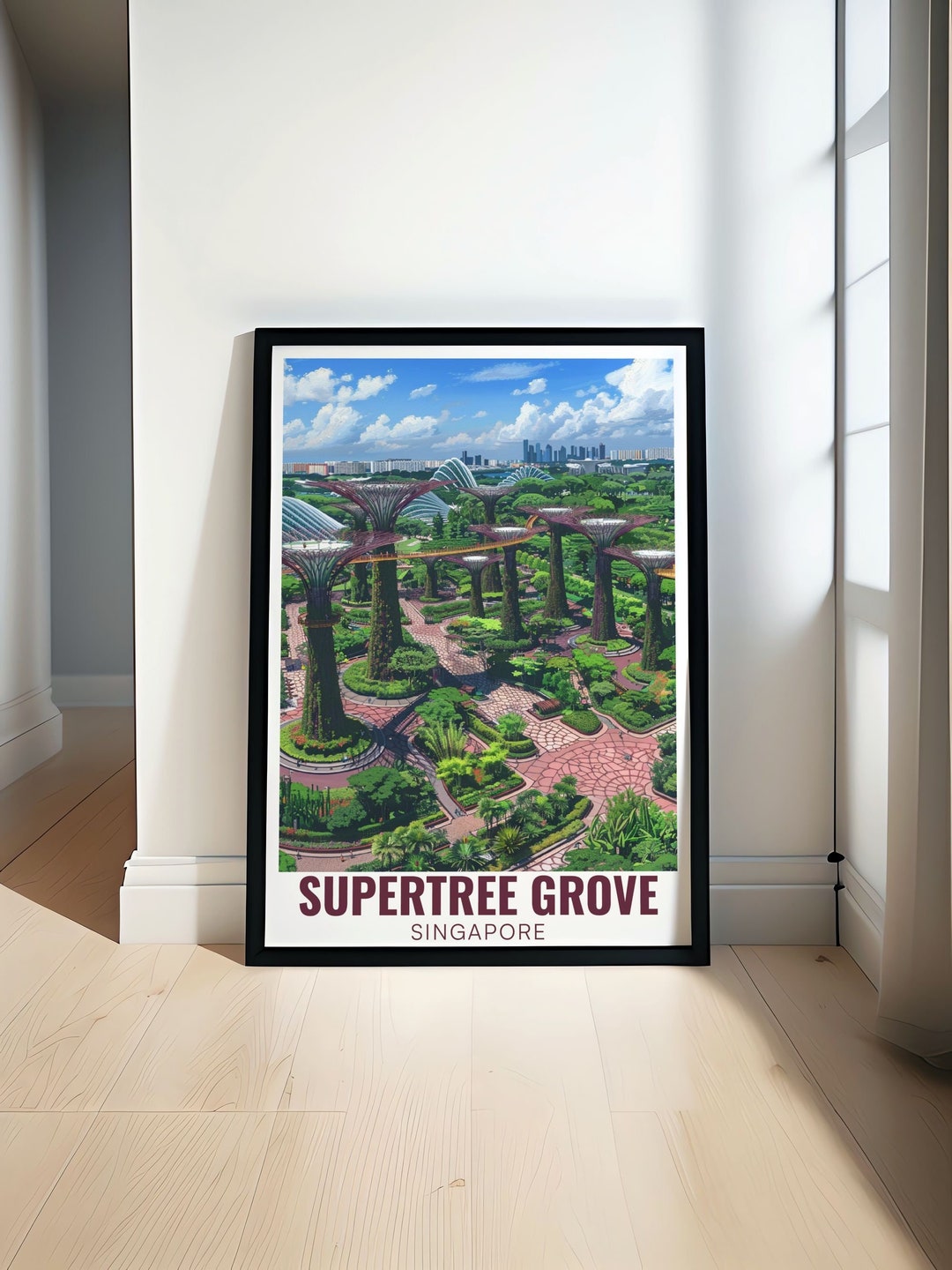 Supertree Grove Travel Poster - Supertree Grove and Aerial View Prints ...