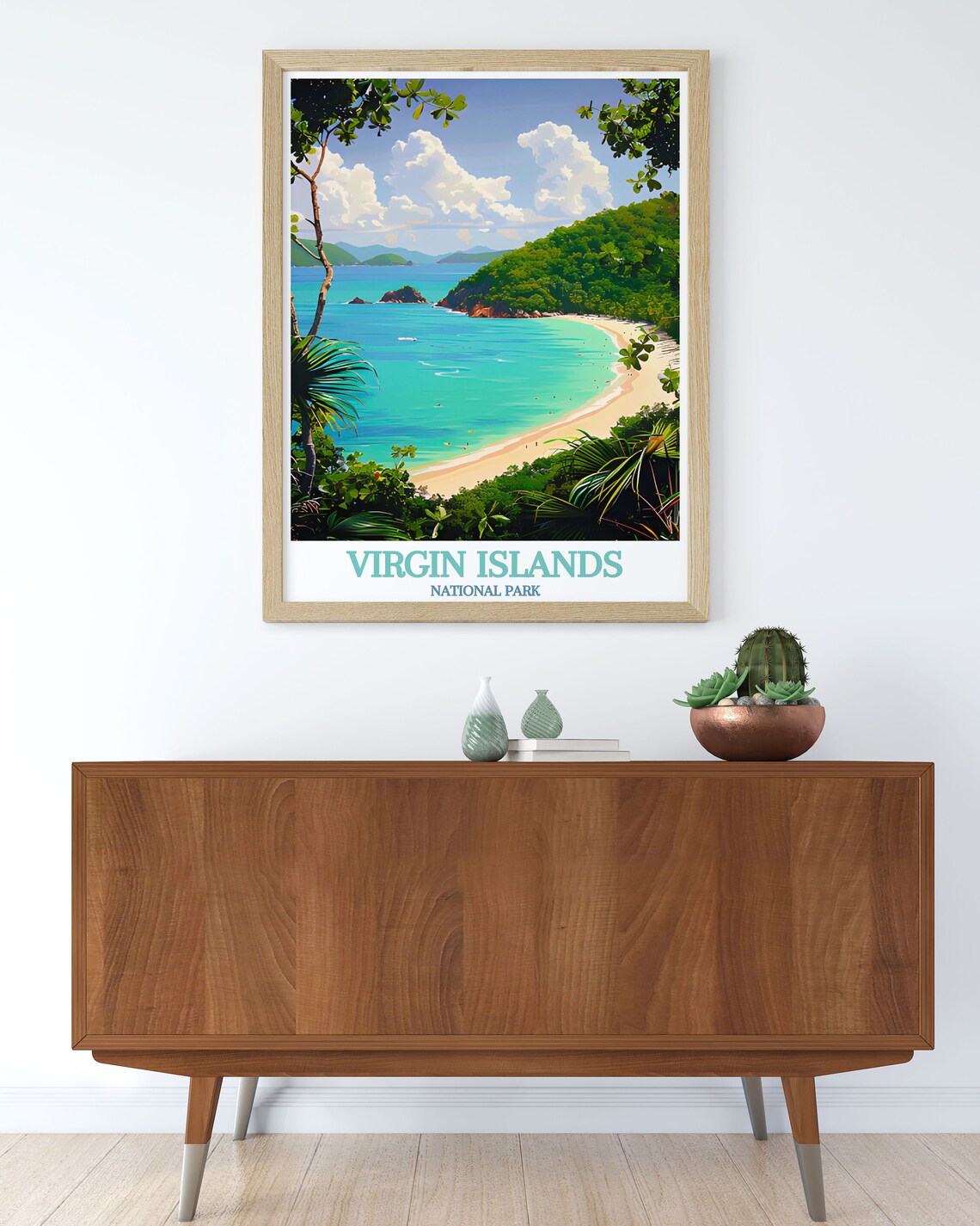 Virgin Islandswall Art Trunk Bay Decor Travel Print of Trunk Bay Virgin ...
