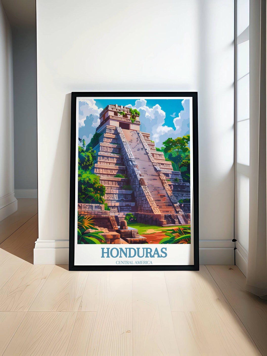 Honduras Art Prints Copan Ruinas Travel Poster Honduras Travel Poster ...