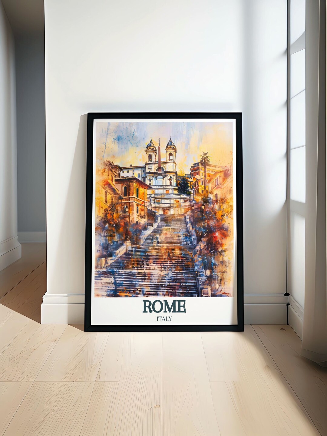 Rome Wall Art - Spanish Steps and Trinità Dei Monti Print - Historic ...