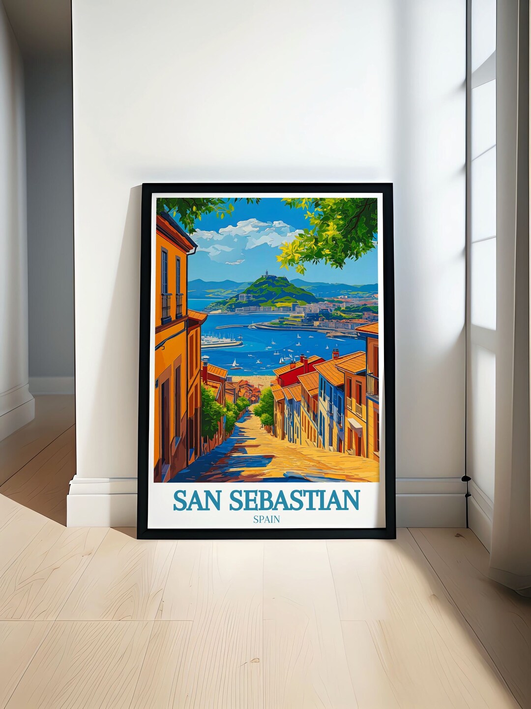 San Sebastian Art and Spain Wall Art - Monte Urgull Art and La Concha ...