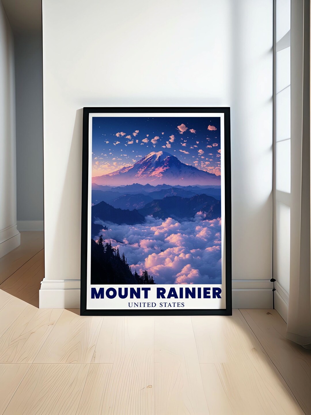 Mount Rainier Art Collection - Washington Poster - Elegant Natural ...
