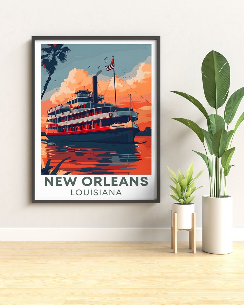 New Orleans Poster - Steamboat Natchez Art - New Orleans Wall Art - New ...
