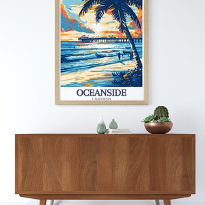 Oceanside Travel Poster - Oceanside Beach and Pier Prints - Oceanside ...