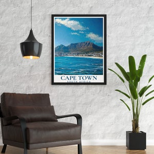 Cape Town Travel Print Table Mountain Posters and Prints Cape Town Art ...