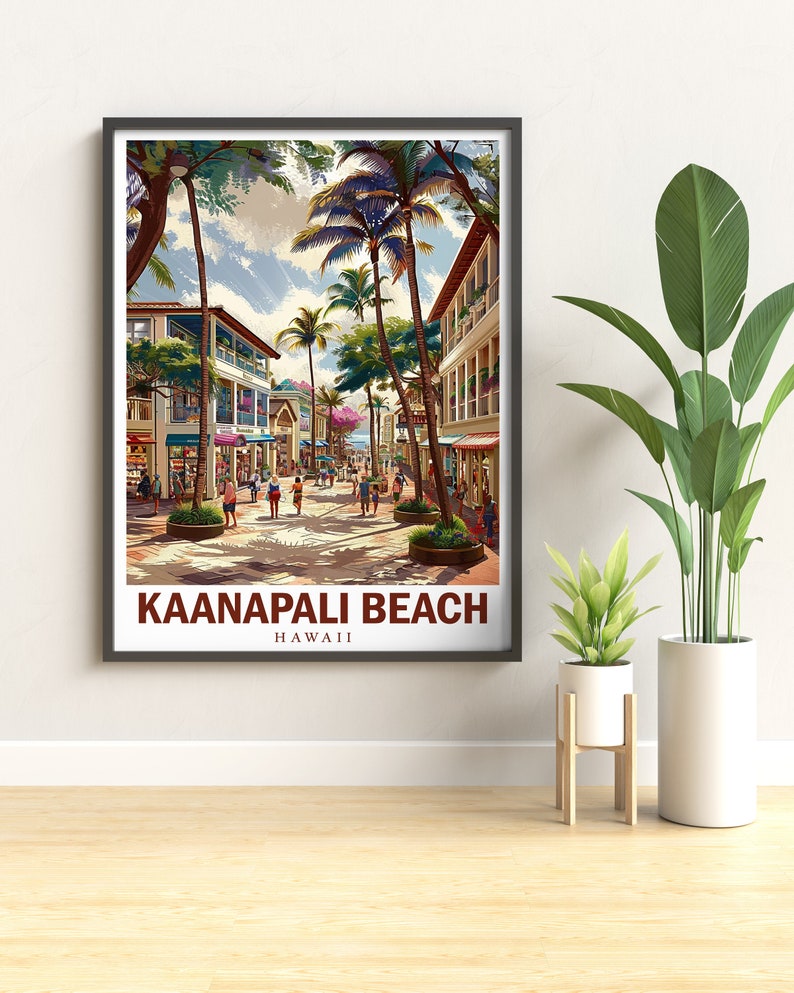 Kaanapali Beach Travel Posters - Whalers Village Art - Maui Coastal ...