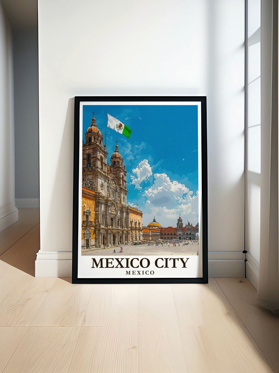 Mexico City Travel Poster - Mexico City Wall Art - Zocalo Print for ...
