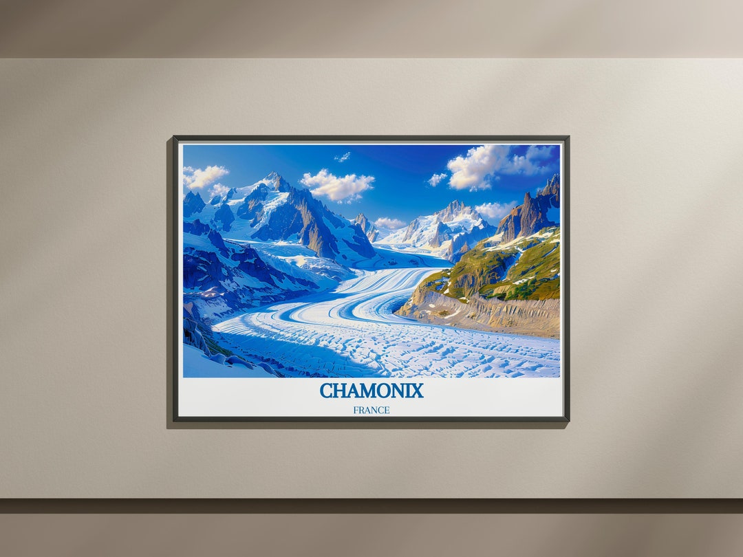Chamonix Stunning Ski Wall Art Alpine Adventures Captured in Art ...