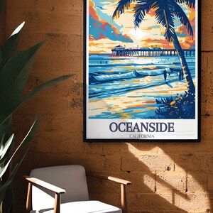Oceanside Travel Poster - Oceanside Beach and Pier Prints - Oceanside ...