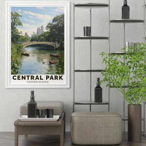 Central Park Poster - Bow Bridge Art - Central Park New York Wall Art ...