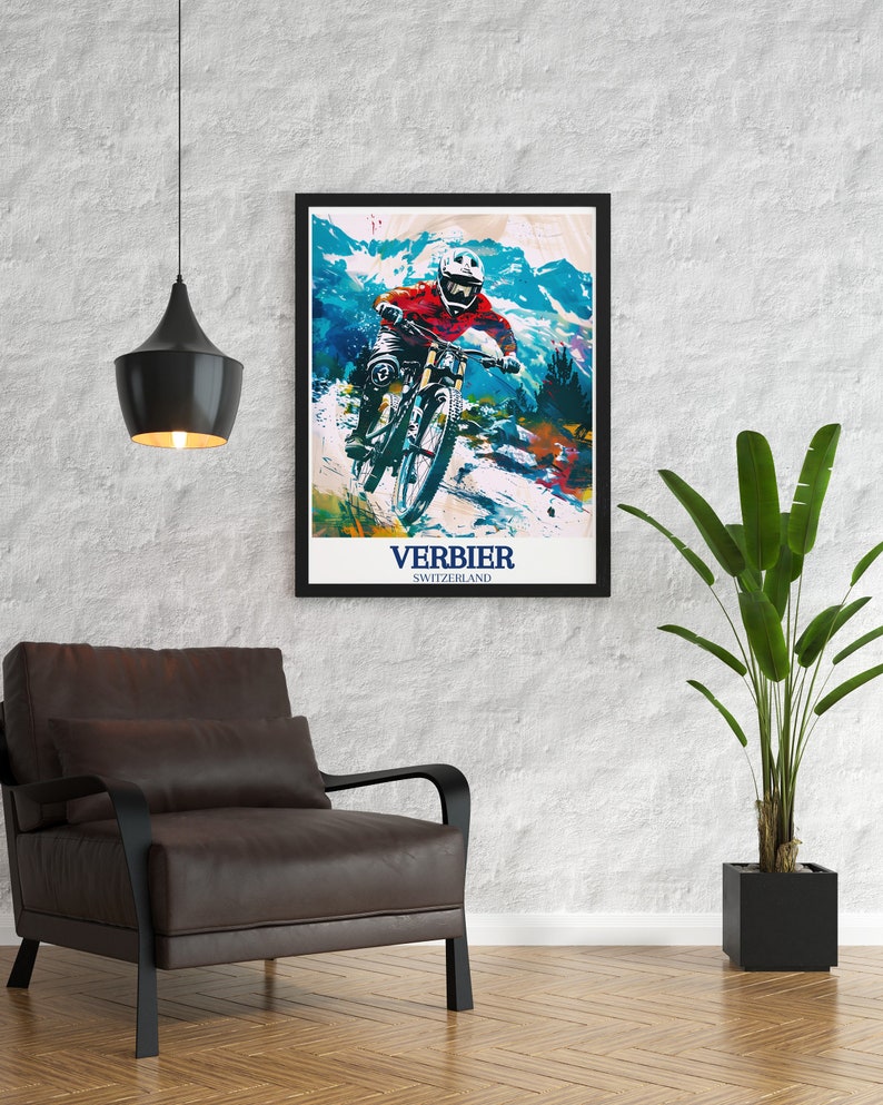 Verbier Travel Posters - Mont Gelé and MTB Verbier Wall Art - Verbier ...