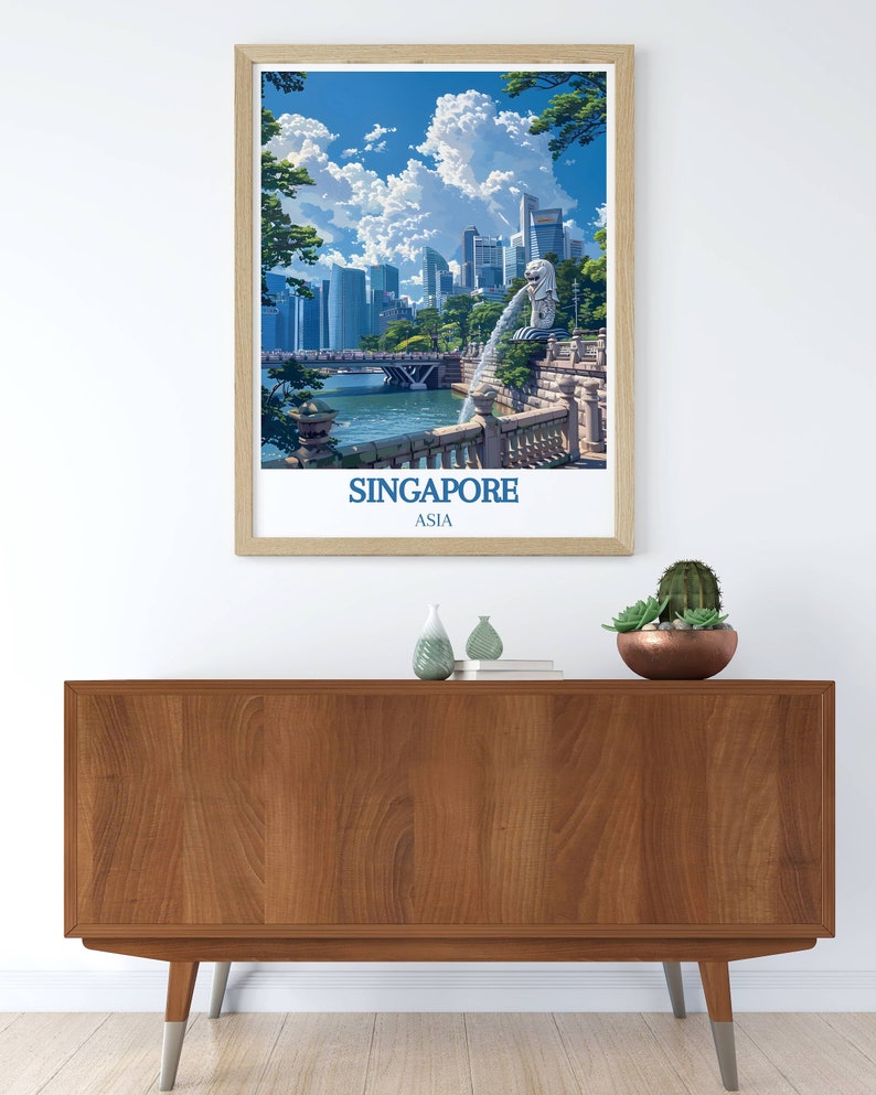 Singapore Poster-singapore Art-merlion Park Print-singapore Wall Art ...