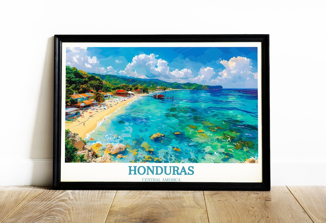 Roatan West Bay Honduras Art Hondura Travel Print Hondura Travel Poster ...