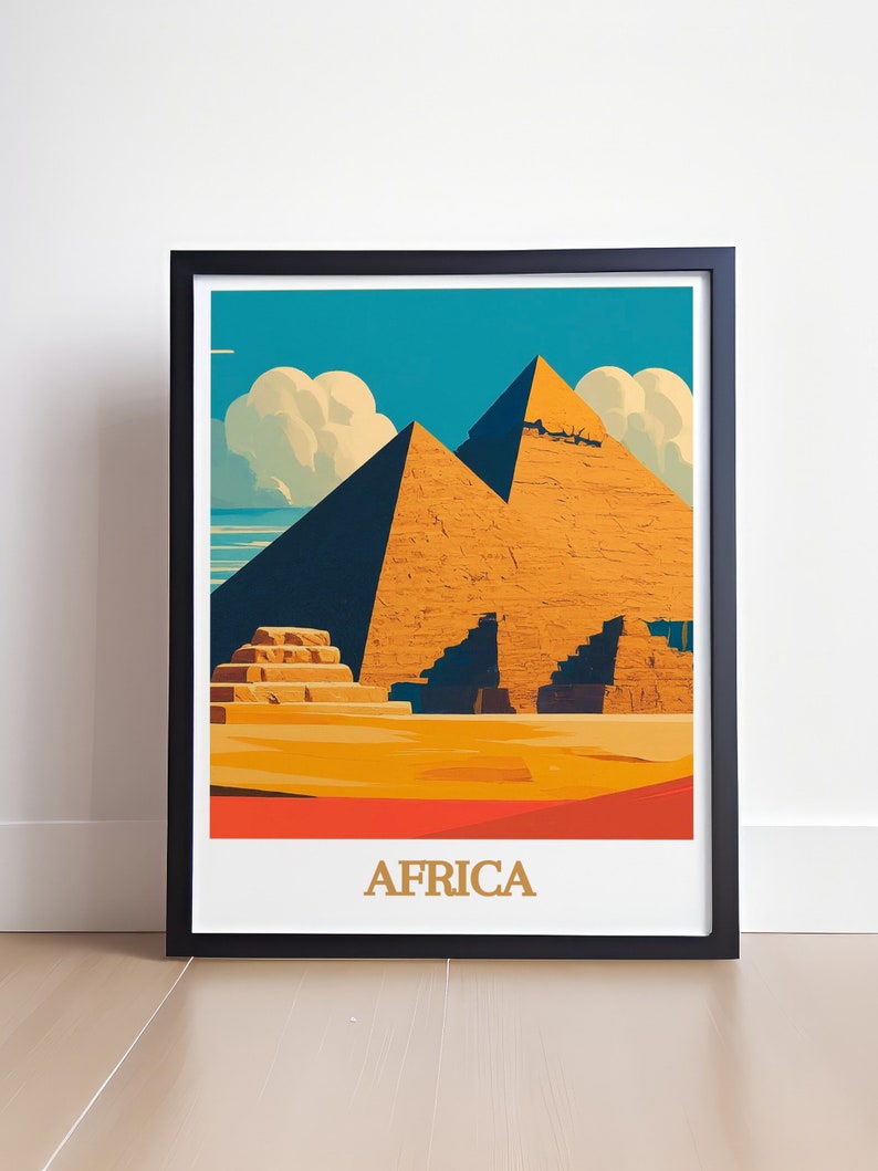 Africa Artwork Pyramids of Giza Poster and Travel Art Pyramids of Giza ...