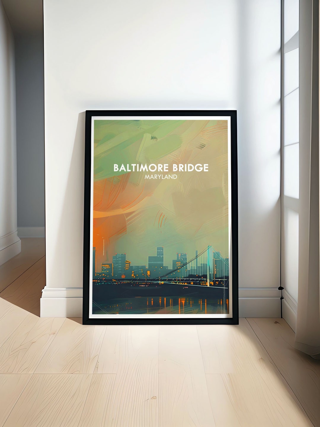 Francis Scott Key Bridge Maryland Travel Poster - New Baltimore Key ...