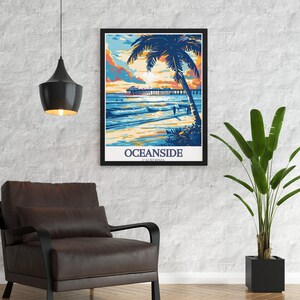 Oceanside Travel Poster - Oceanside Beach and Pier Prints - Oceanside ...