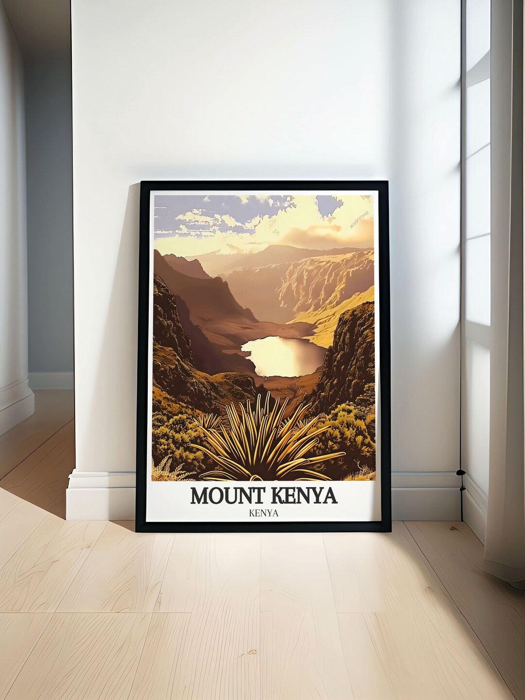 Mount Kenya Poster -chogoria Route Art -mount Kenya Art -lake ...