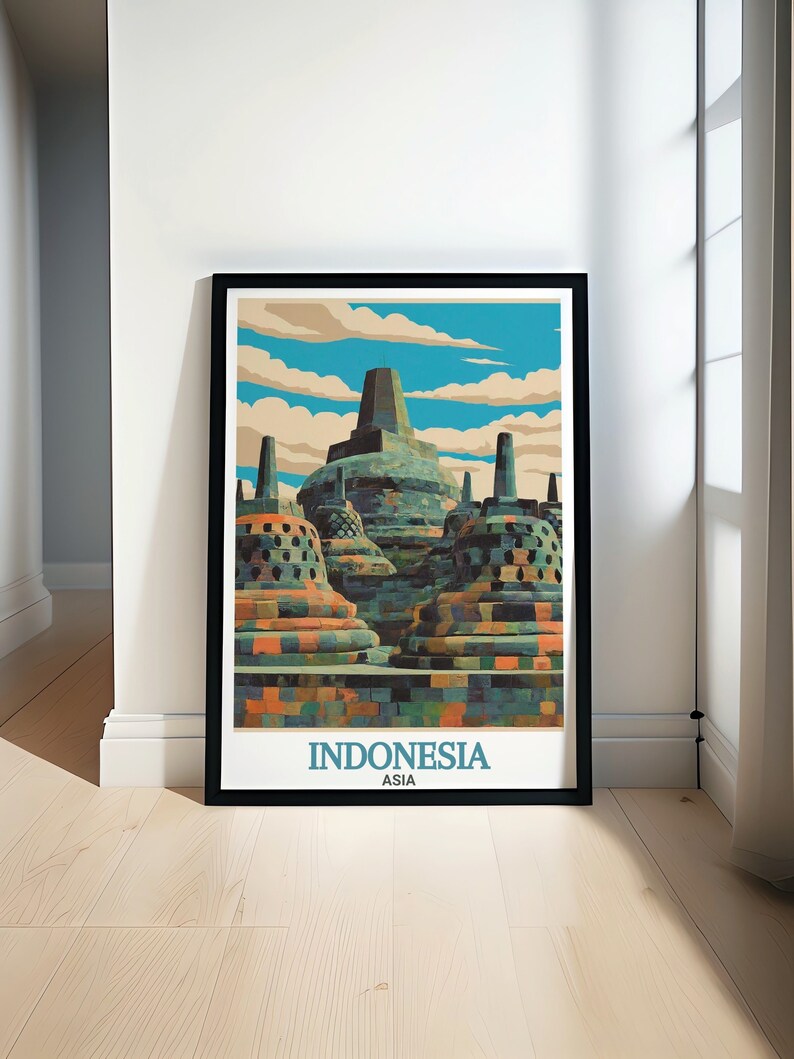 Indonesia Travel Posters Borobudur Temple Posters Indonesia Wall Art ...