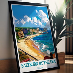 Saltburn Beach Prints and Retro Wall Art - Saltburn Beach Art ...