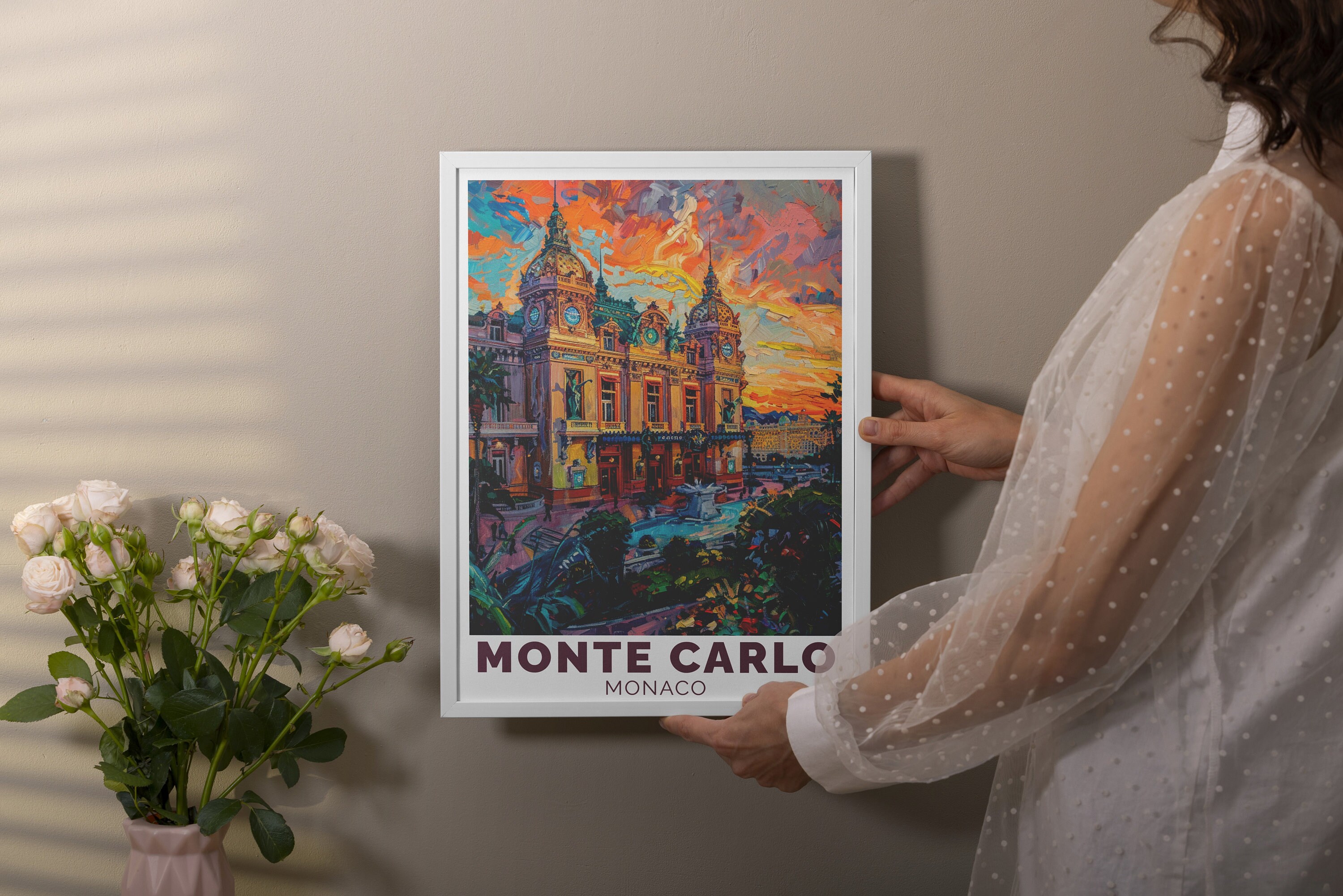 Monte-carlo Travel Poster - Monaco Wall Art - Casino De Monte-carlo ...