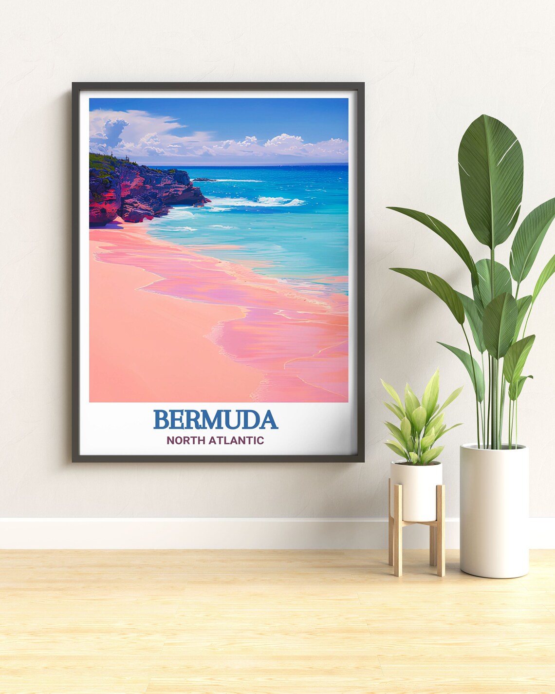 Bermuda Wall Art Horseshoe Bay Beach Wall Decor Bermuda Travel Poster ...