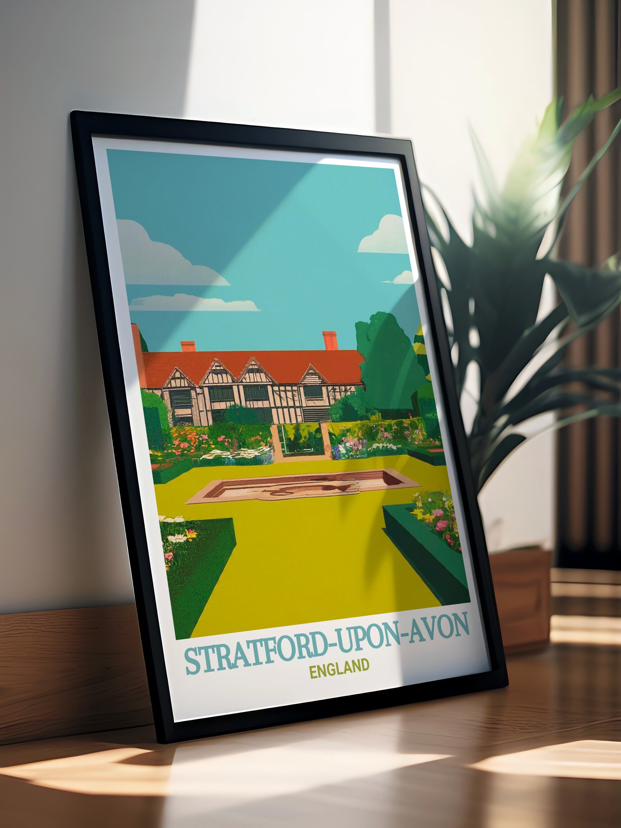 Stratford-upon-avon Teavel Poster Hall's Croft England Travel Print ...
