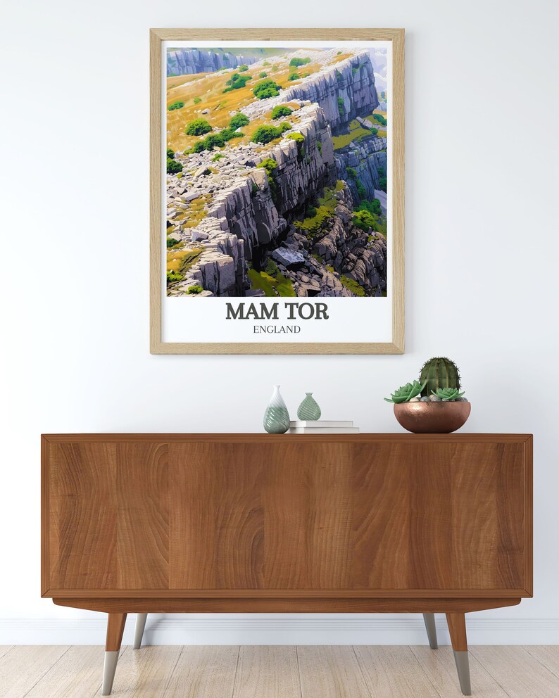 Mam Tor Landslip Print - the Great Ridge & Mam Tor Vintage Print - Mam ...