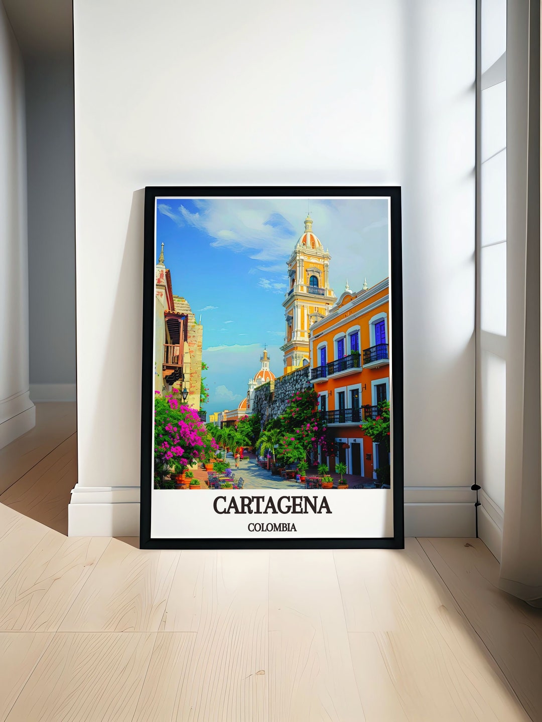 Cartagena Walled City Travel Wall Art - Cartagena Print - Cartagena Art ...