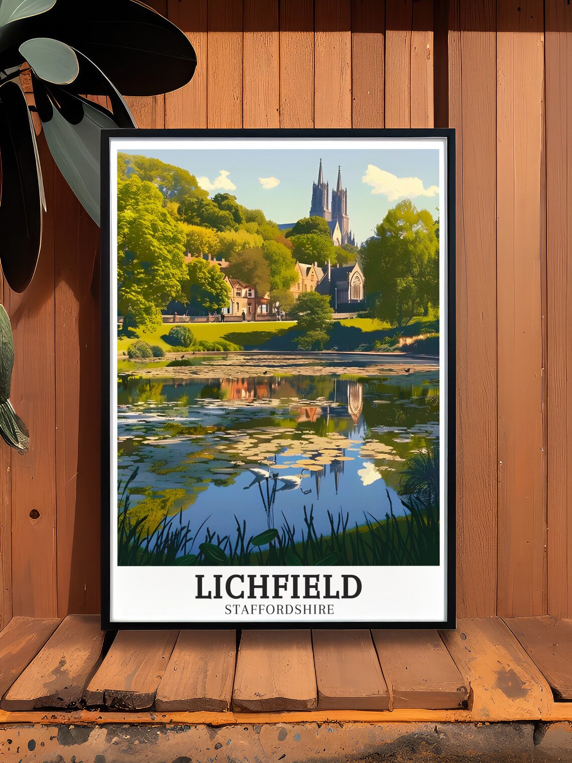 Lichfield Poster - Beacon Park Print - Minster Pool Poster - Lichfield ...