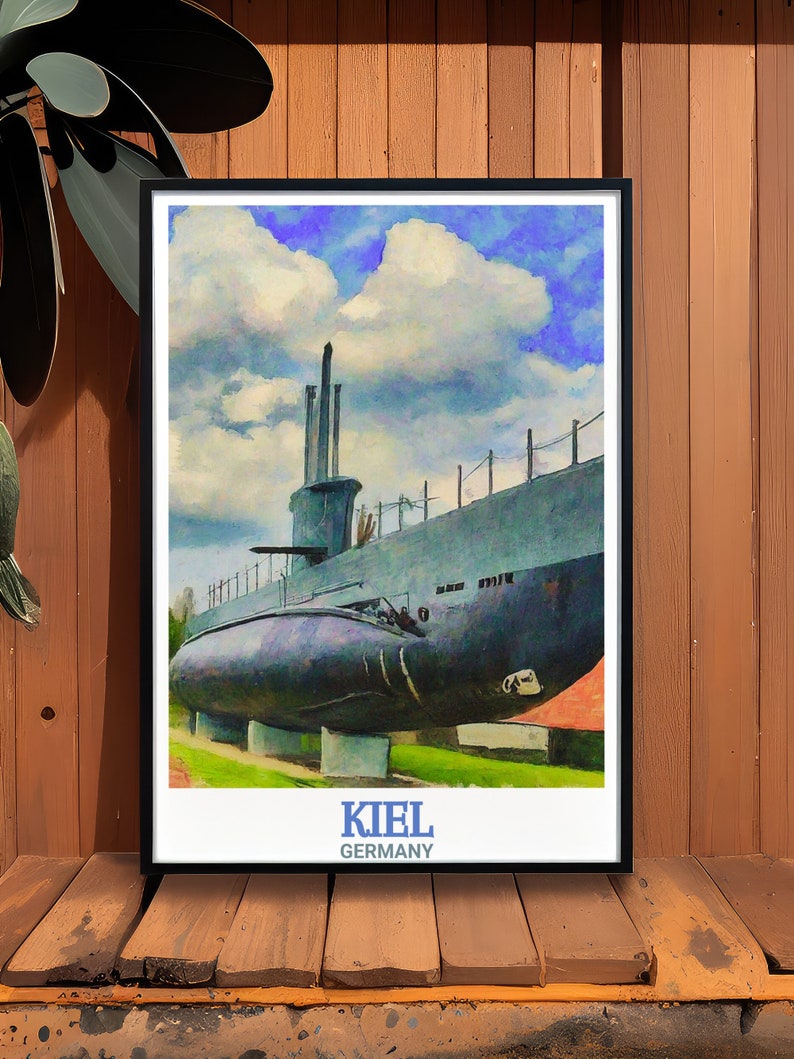 Kiel Travel Print - U-boot U-995 and German Ports Art - U-boot U-995 ...