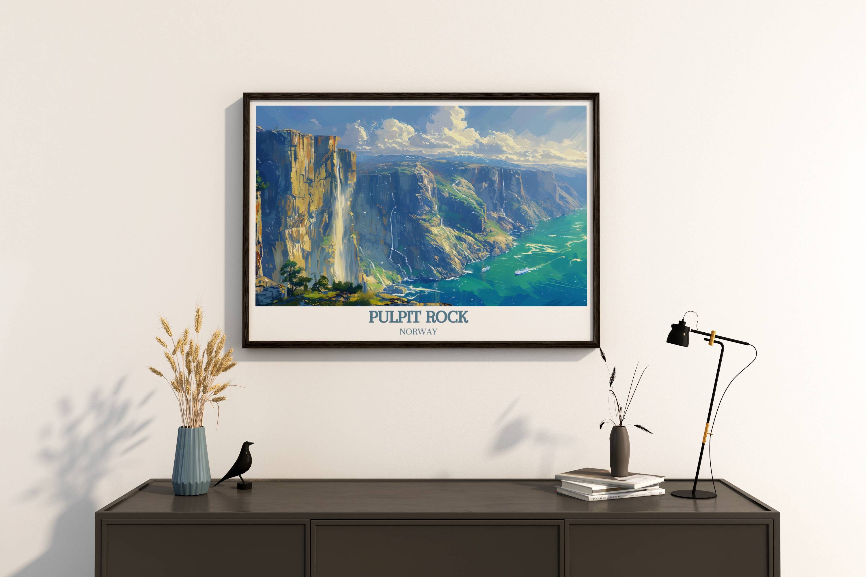 Pulpit Rock Poster Lysefjord Print Series Scandinavian Travel Posters ...