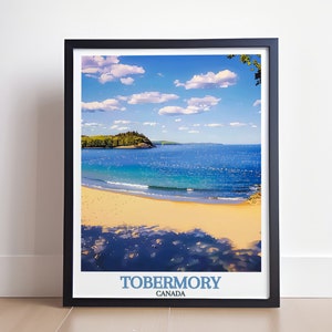 Tobermory Poster - Dunks Bay Print - Canadian Travel Art - Scenic ...