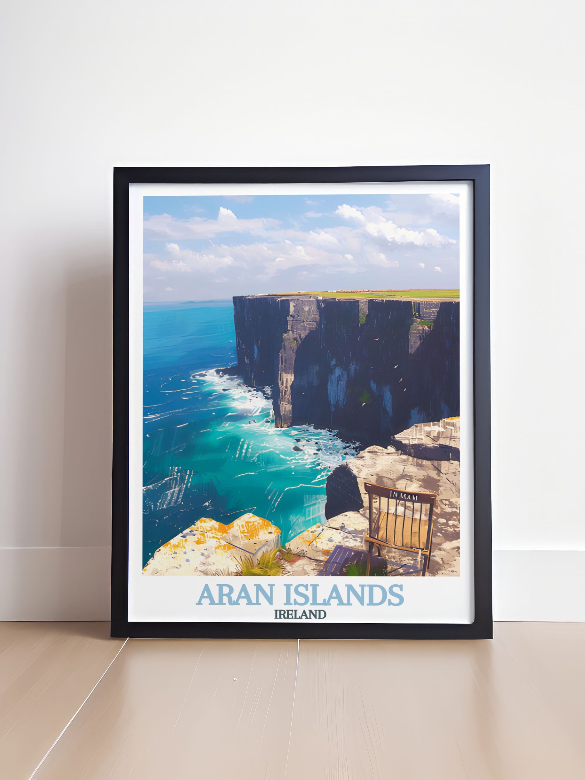 Aran Islands Travel Poster Inishmaan Cliffs Artwork Inishmaan Cliffs ...