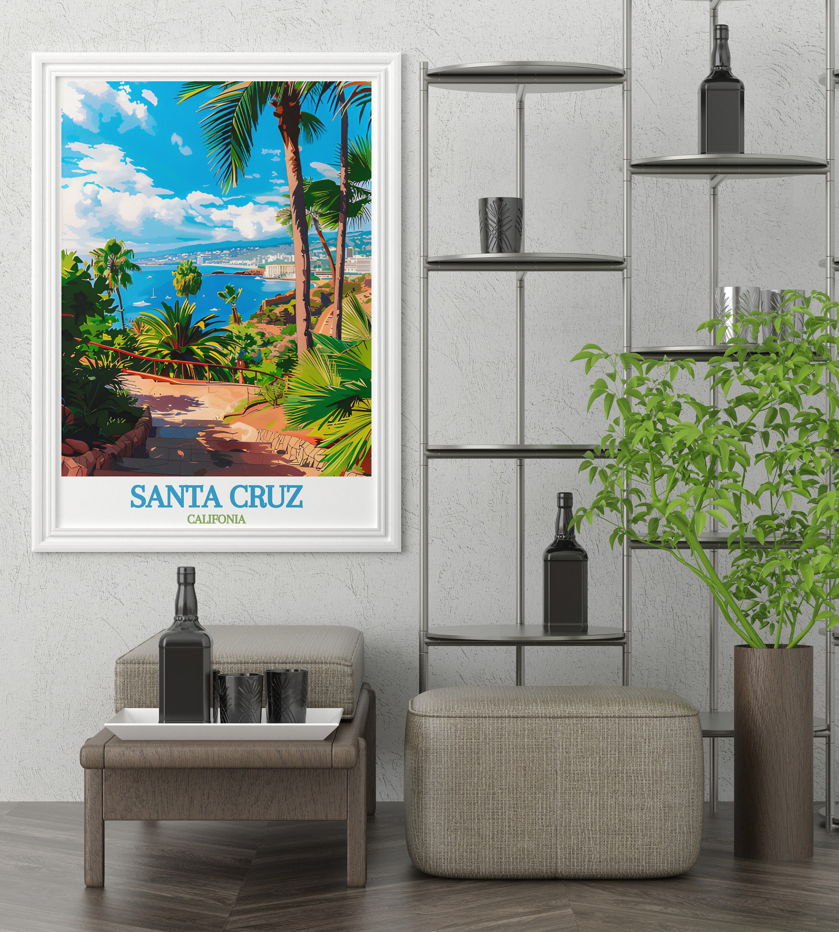 Santa Cruz Travel Poster - Posters and Prints of Palmetum De Santa Cruz ...