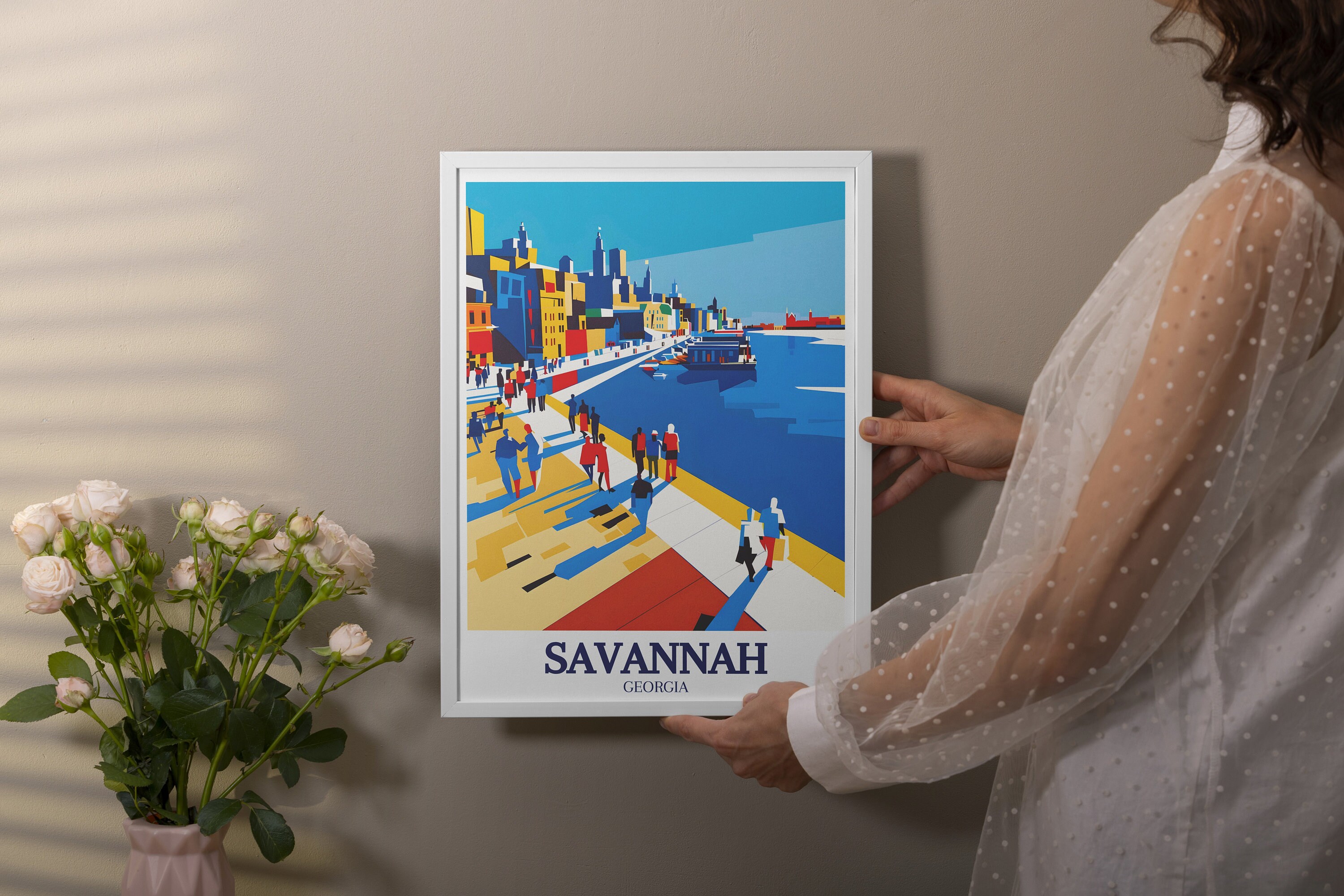 Savannah Travel Art Historic District and River Street Art Savannah ...