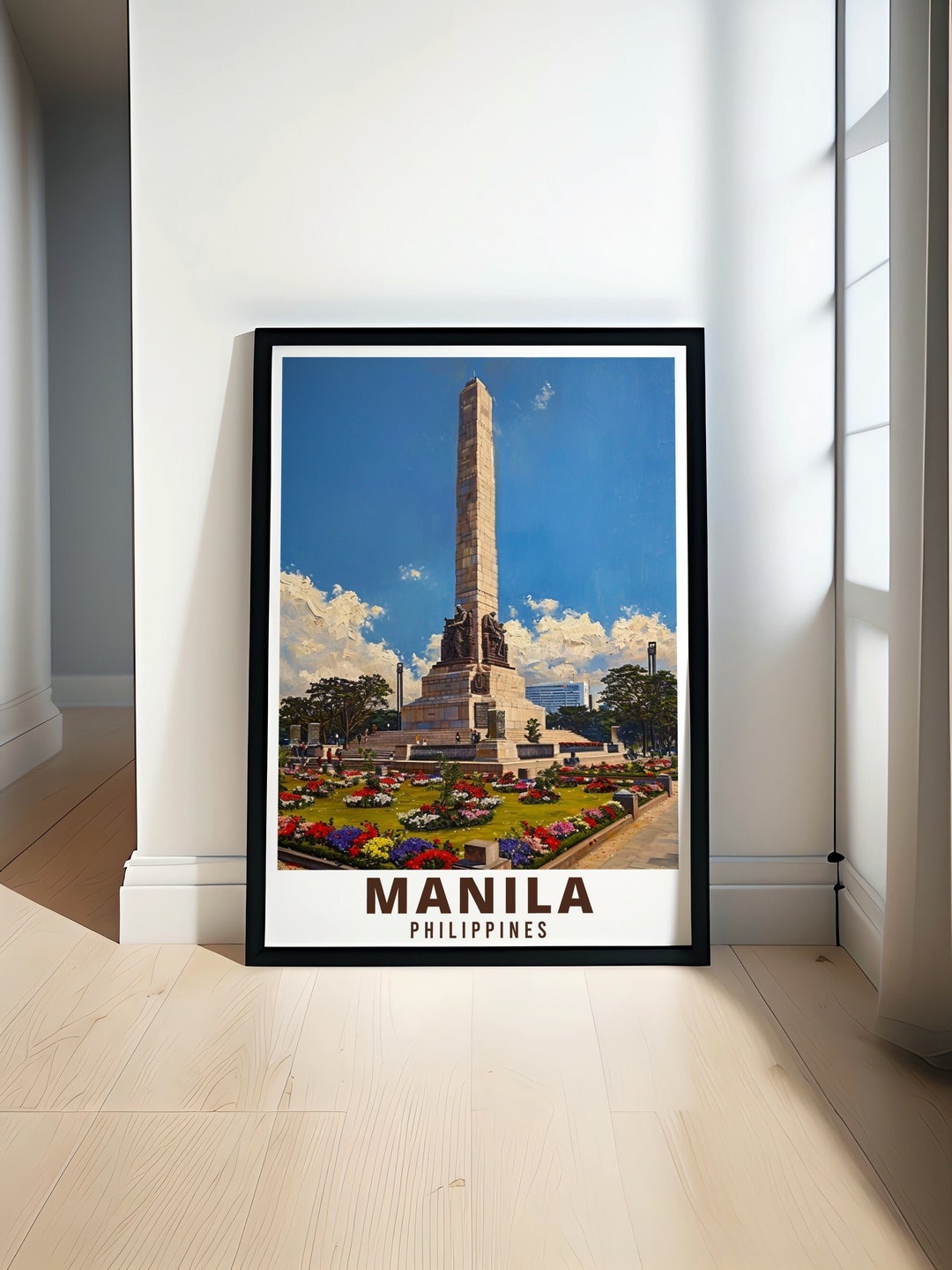 Manila Travel Poster - Rizal Monument Decor - Manila Wall Art - Manila ...