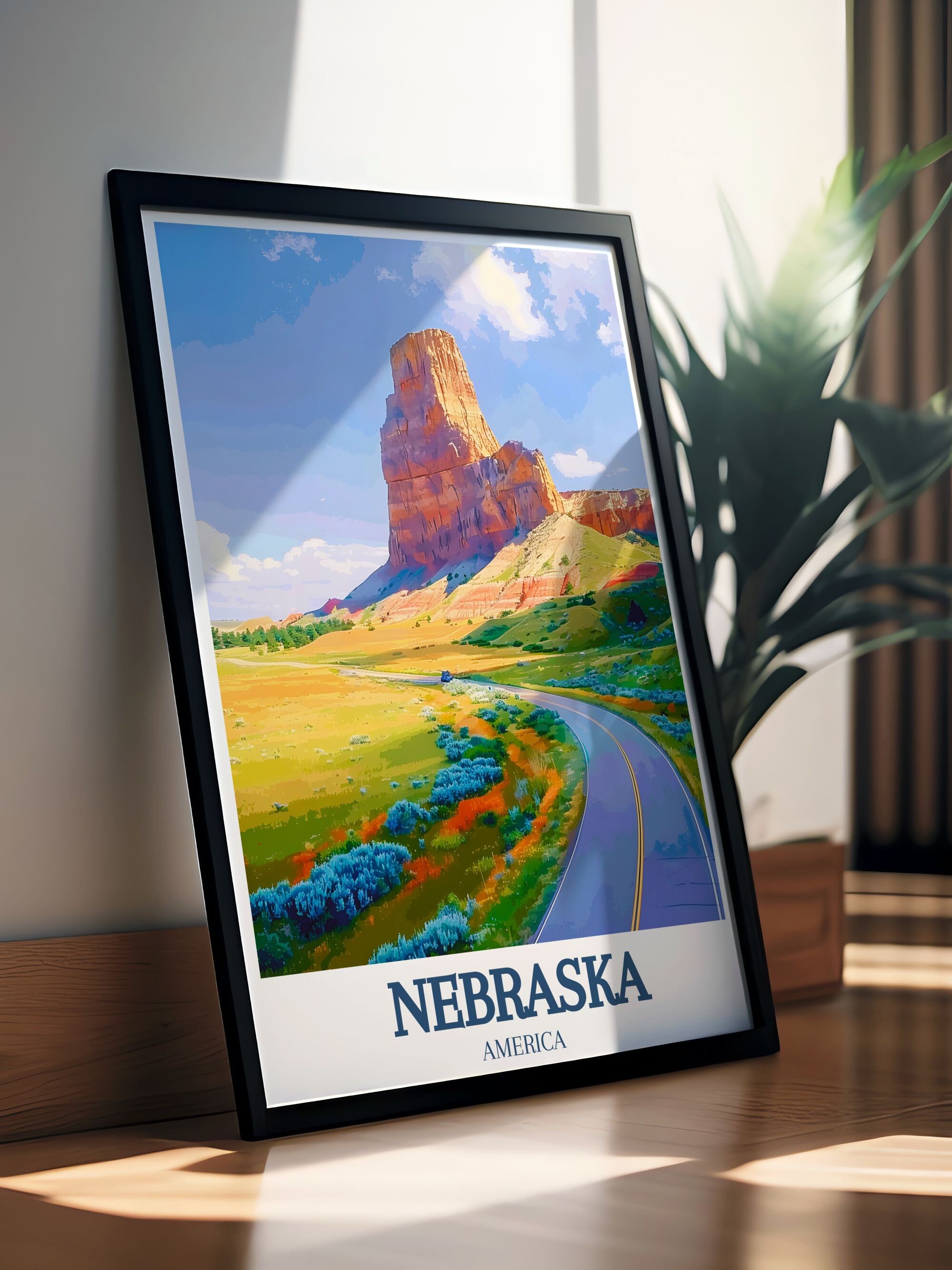 Nebraska Art Print - Scotts Bluff National Monument Wall Art - Nebraska ...