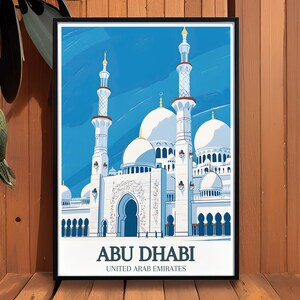 Abu Dhabi Travel Poster - Sheikh Zayed Grand Mosque Posters - Sheikh ...