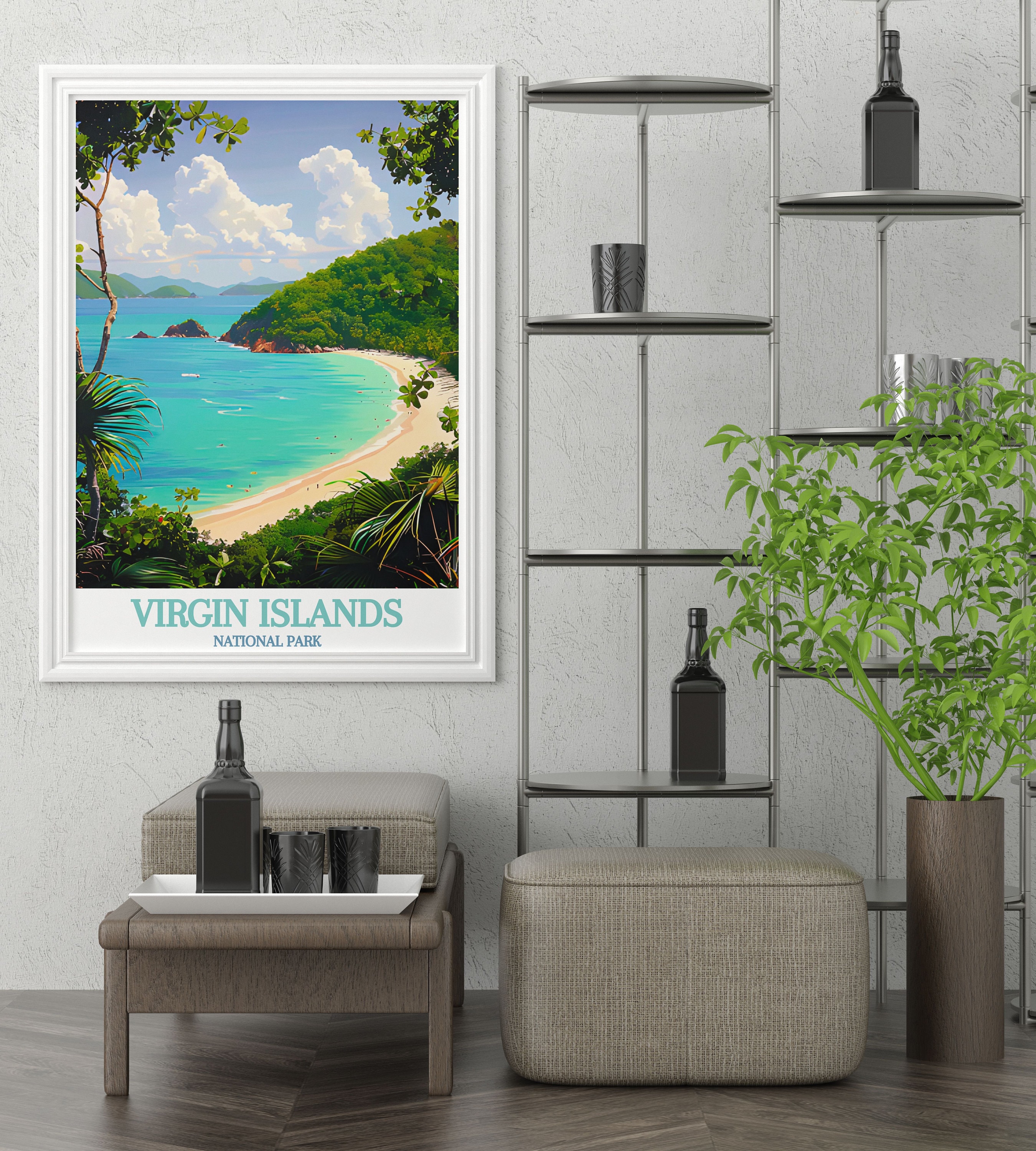 Virgin Islandswall Art Trunk Bay Decor Travel Print of Trunk Bay Virgin ...