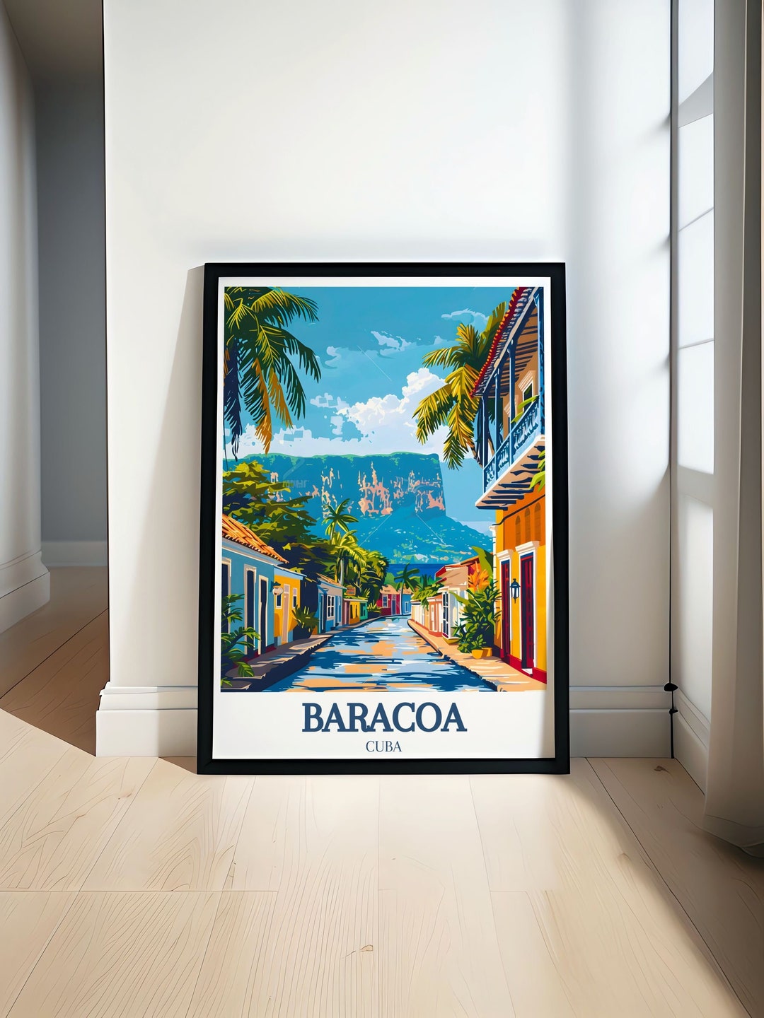 Baracoa Town Wall Art El Yunque Mountain Art Cuban Travel Prints Baracoa Travel Posters Vintage ...