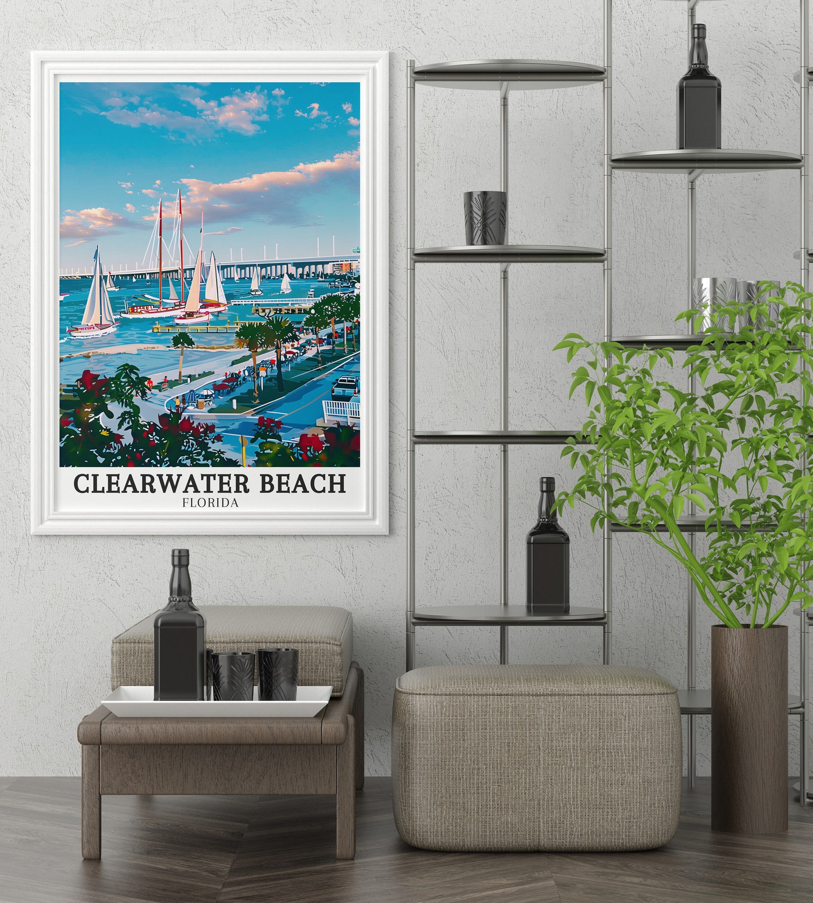 Clearwater Beach Travel Posters - Clearwater Memorial Causeway Art ...