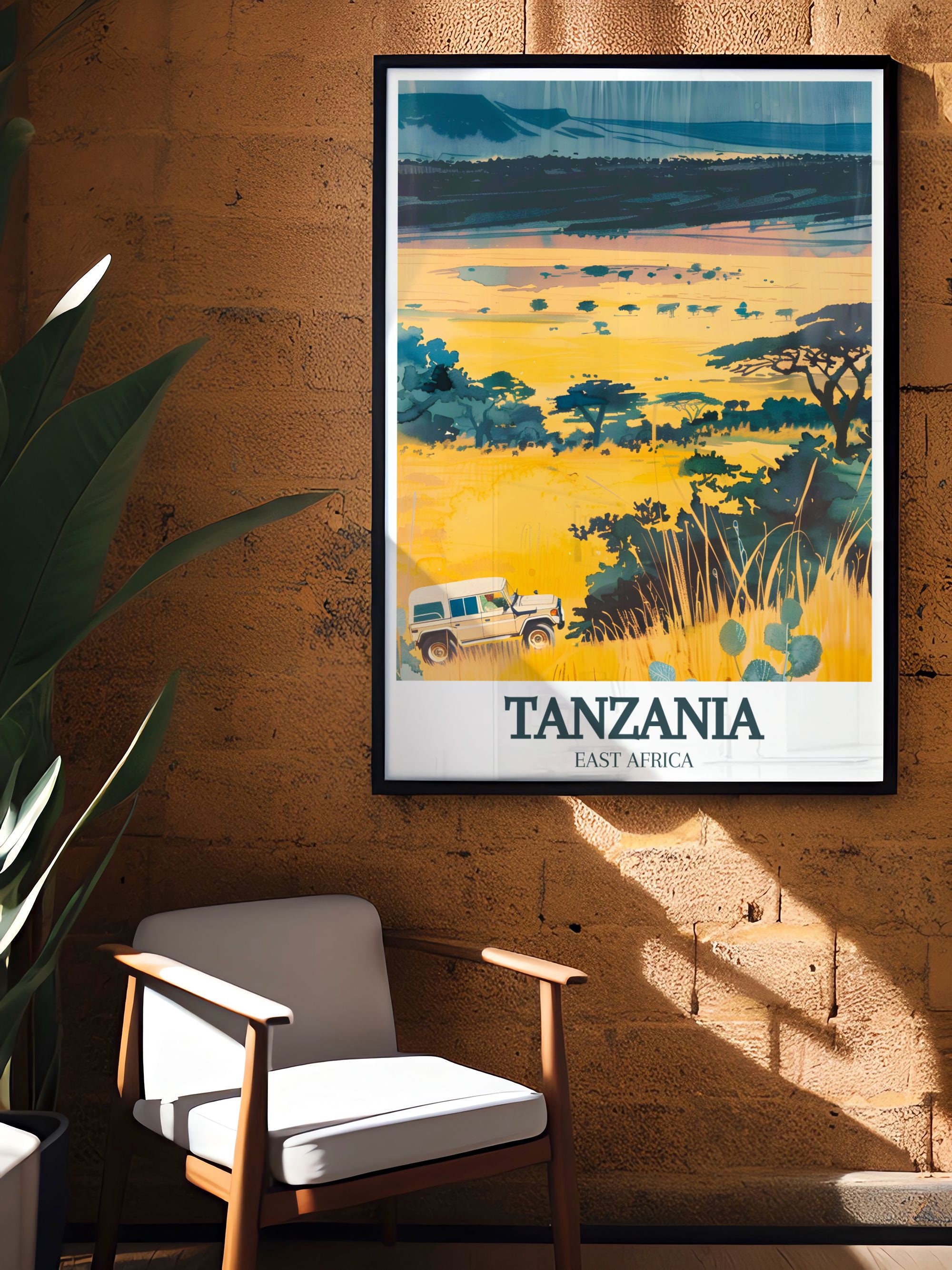 Tanzania Travel Poster - Ngorongoro Crater and Dar Es Salaam Posters ...