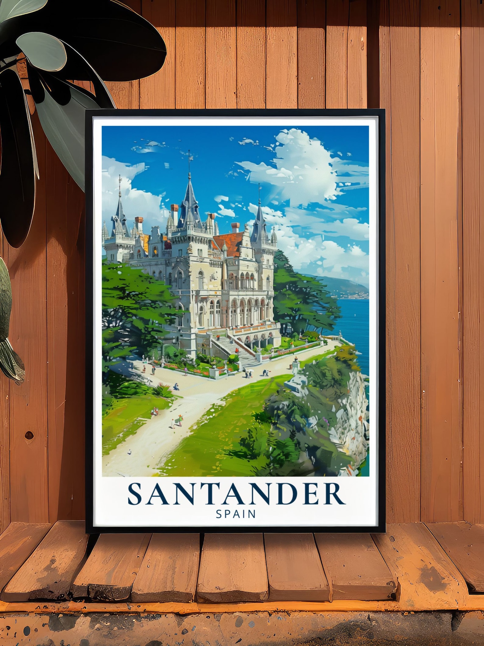 Santander Travel Poster Palacio De La Magdalena Posters and Prints ...