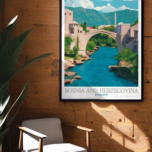 Bosnia and Herzegovina Travel Collection - Stari Most Artwork - Mostar ...