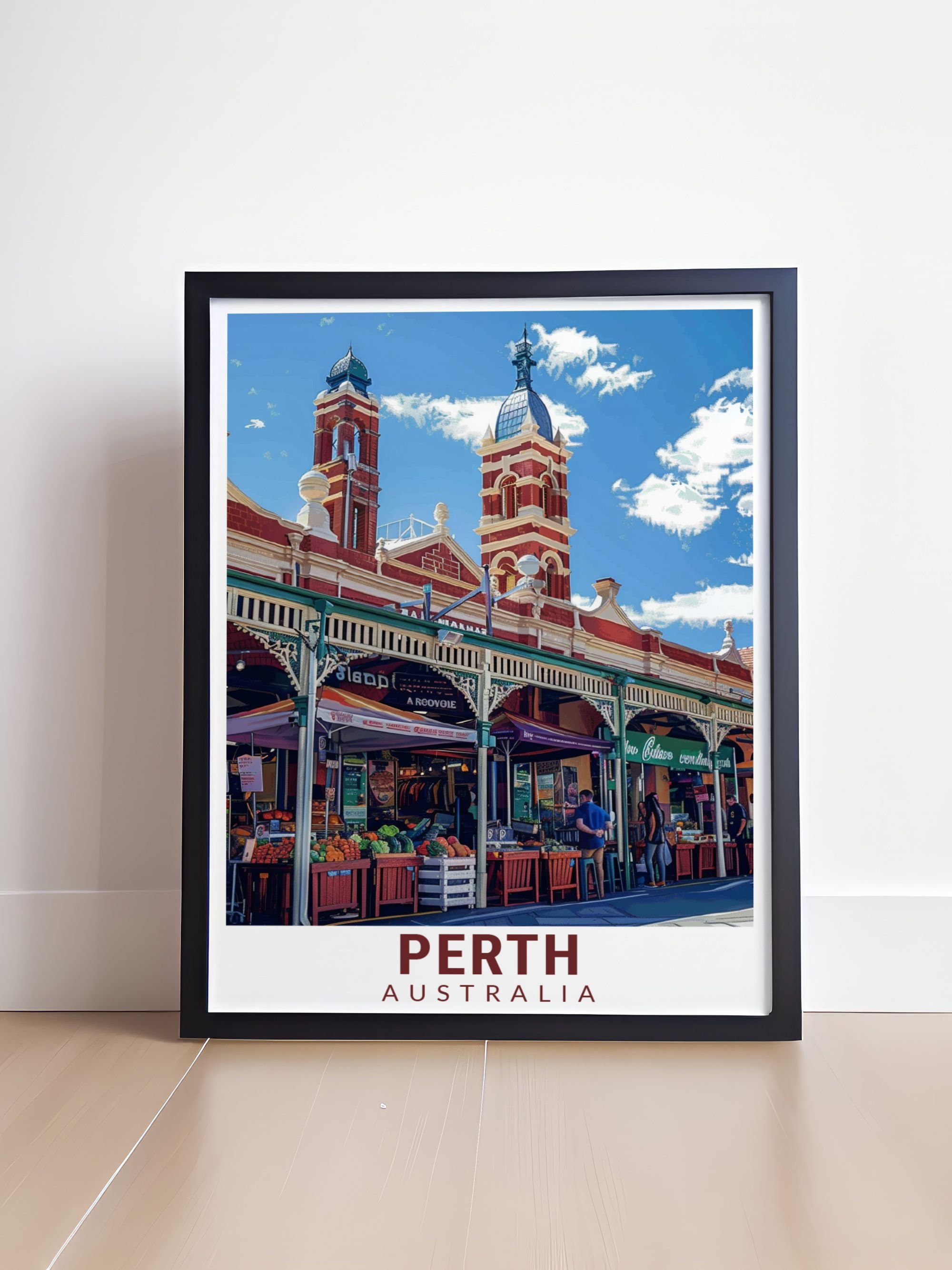 Perth Poster - Framed Posters Perth - Freemantle Markets Art - Perth ...