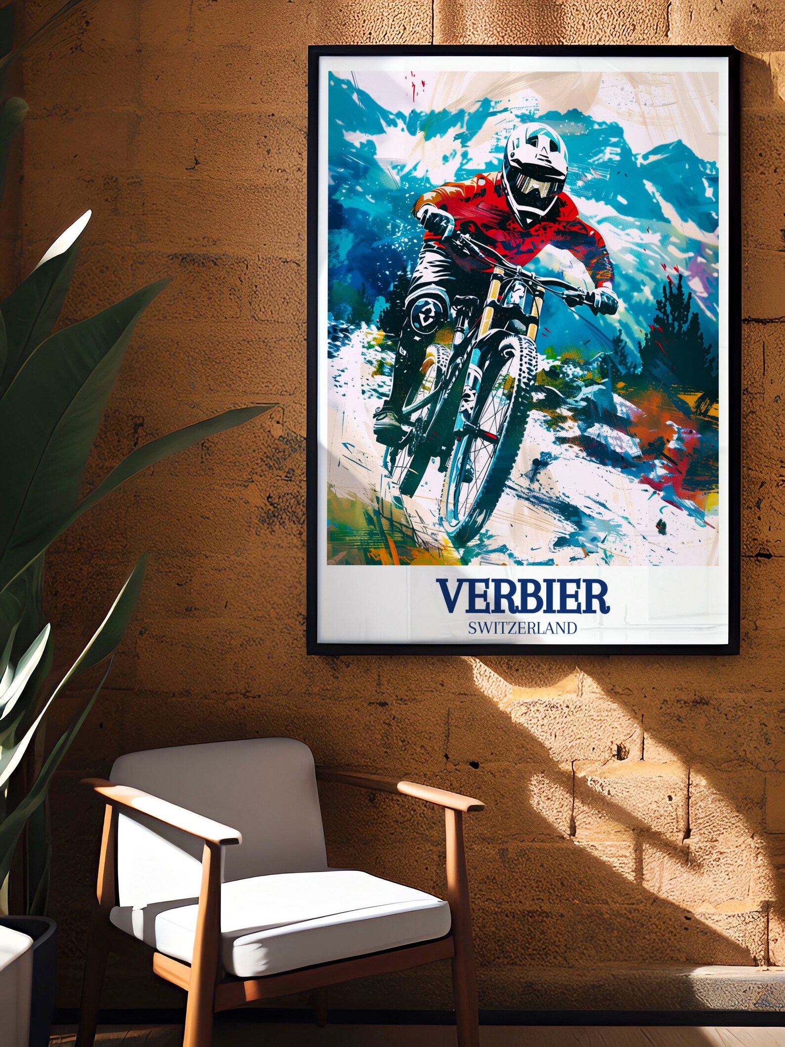 Verbier Travel Posters - Mont Gelé and MTB Verbier Wall Art - Verbier ...