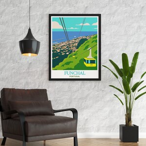 Funchal Travel Posters - Funchal Cable Car Art Collection - Madeira ...